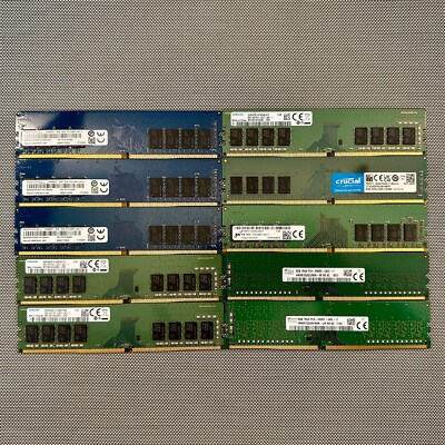 Bulk Lot of 10 8GB DDR4 PC4 UDIMM Desktop RAM Sticks - 80GB Total ...