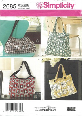 Simplicity 2685 Purses & Hangbags in 4 Styles UNCUT Sewing Pattern | eBay