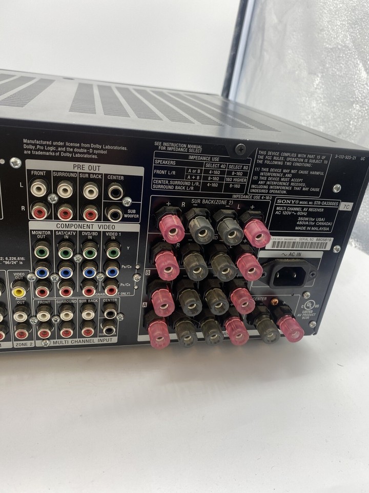 Sony STR DA3300ES Black Receiver 7.1 Channel 350Watt | eBay