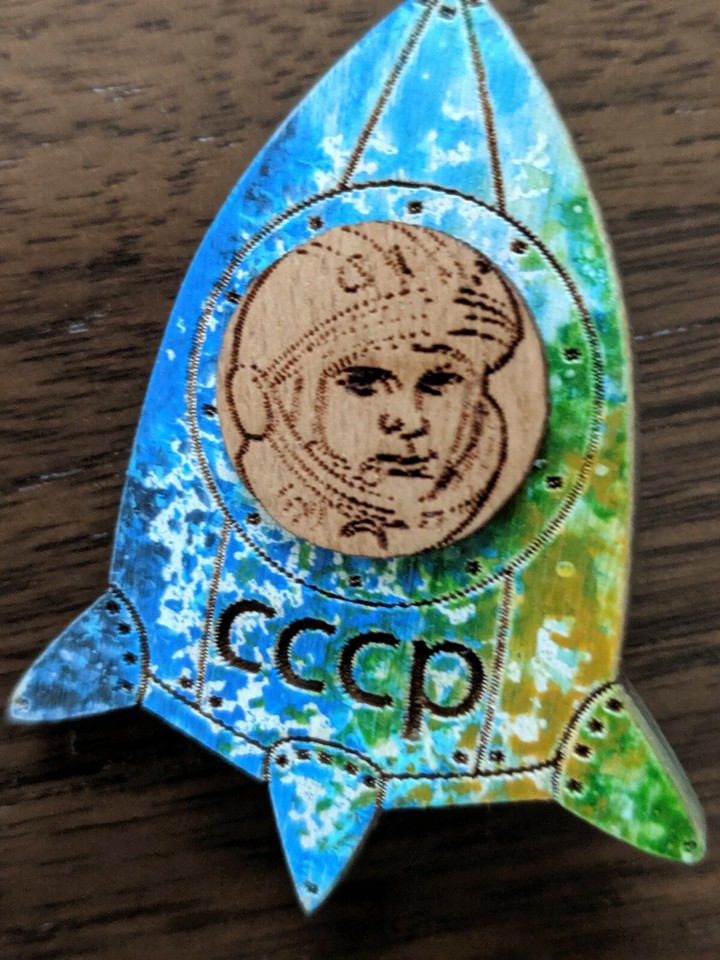 New Yuri Gagarin First Man in Space Soviet Pin Brooch Rare Astronaut ...