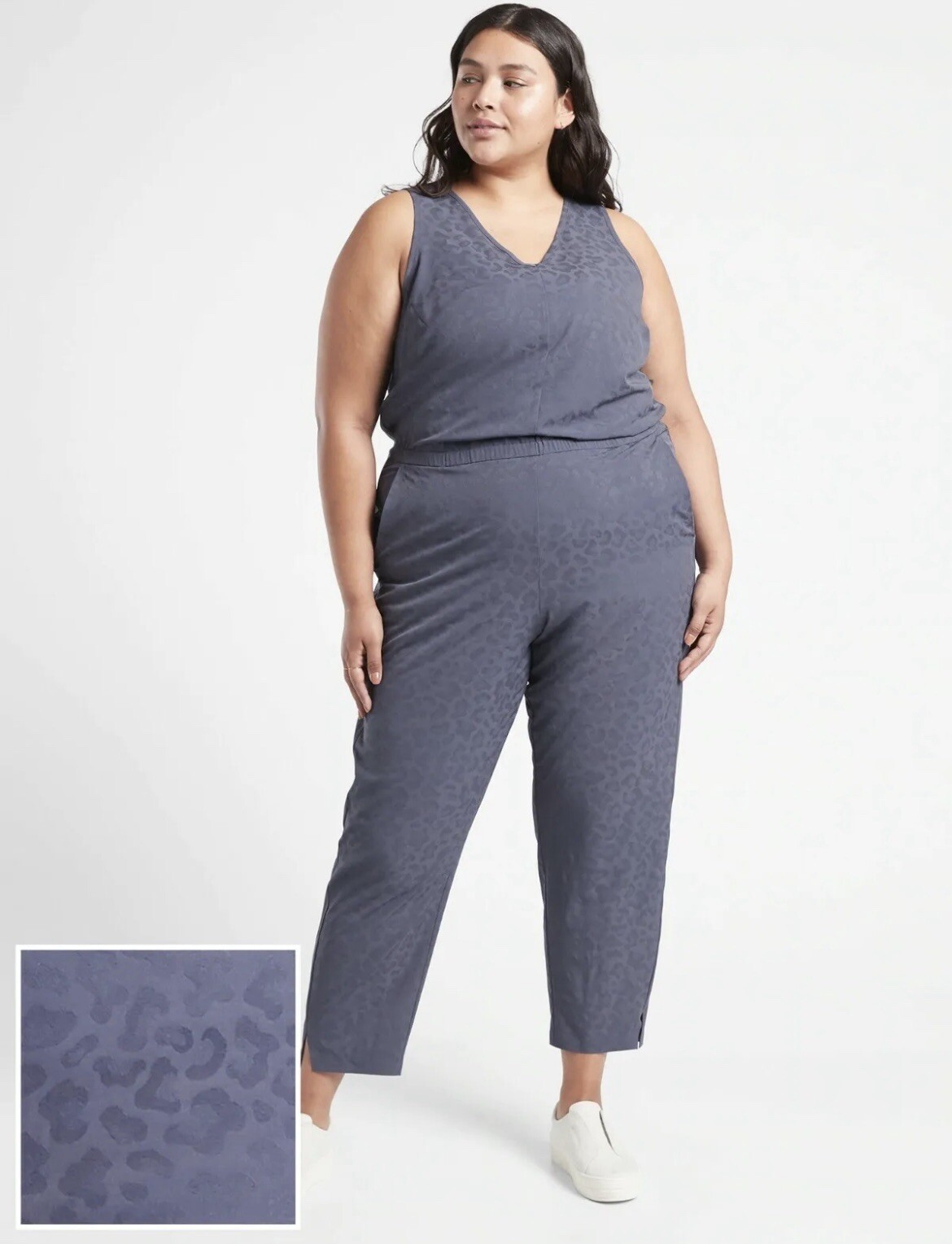 ATHLETA- Brooklyn Textured Jumpsuit Jacquard Leopard … - Gem