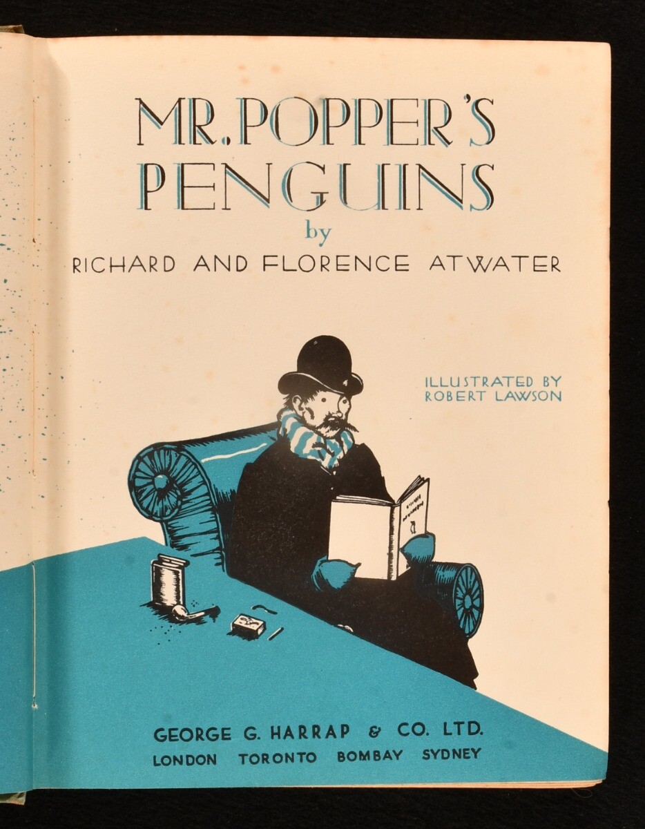 1939 Mr. Popper's Penguins Richard and Florence Atwater First Edition ...