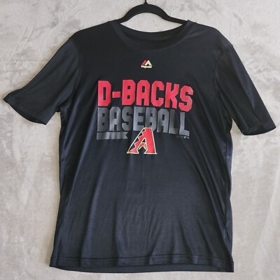 Arizona Diamondbacks Shirt Men's Medium Black Majestic Baseball Phoenix ...