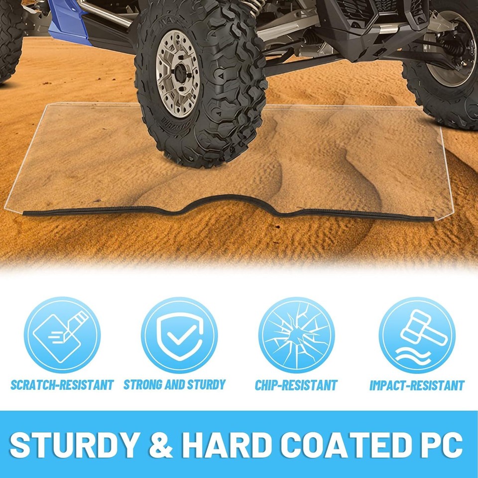 Full Front Windshield Scratch Resistance For Yamaha Rhino 450 660 700 ...