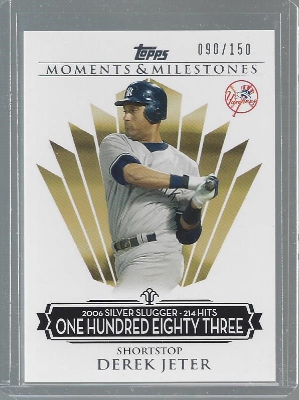 2008 Topps Moments & Milestones Derek Jeter 214 Hits 183 #57 #ed 90/150 ...