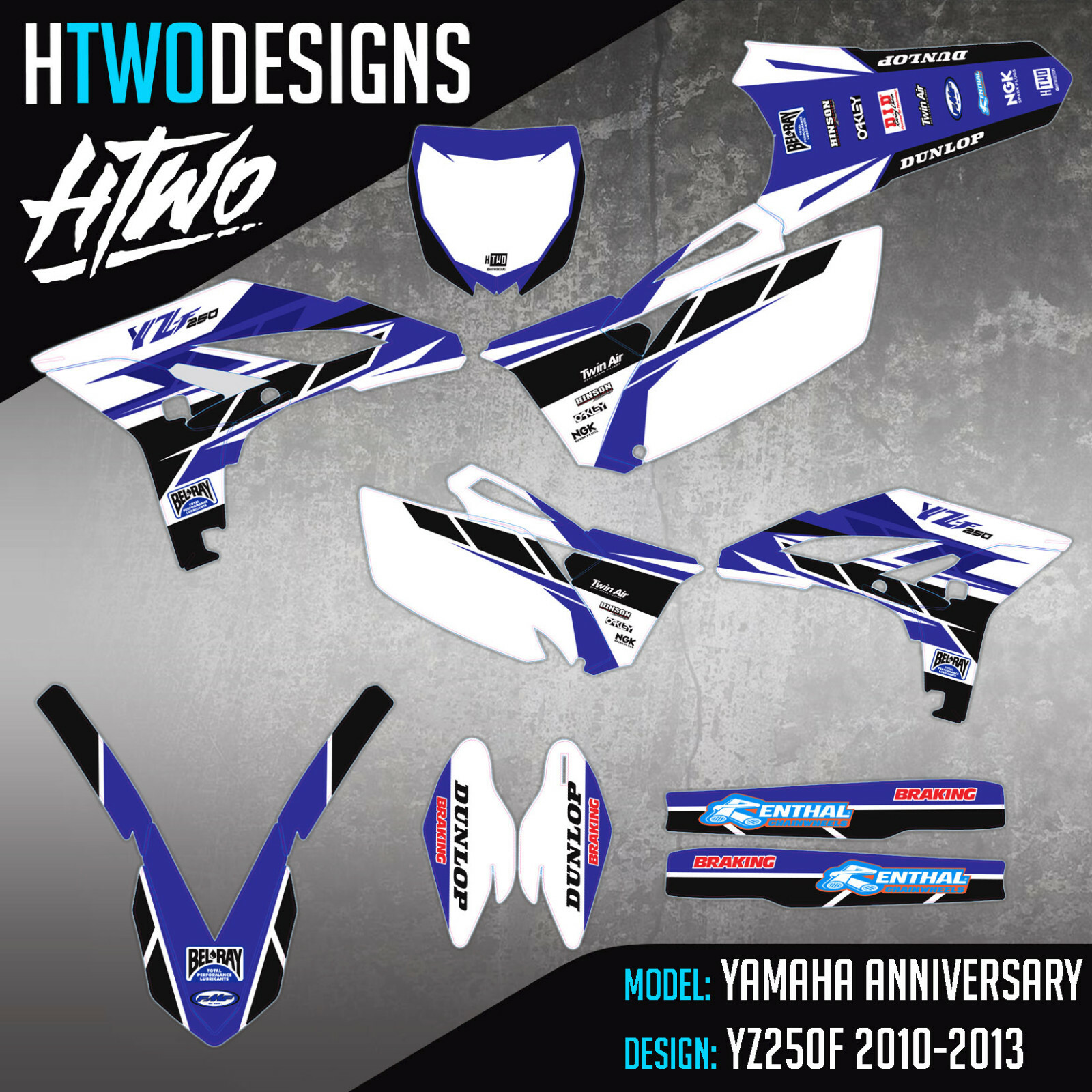 YZ250F GRAPHIC KIT STICKERS YZF250 YZ 250 F GRAPHICS 2010-2013 DECALS ...
