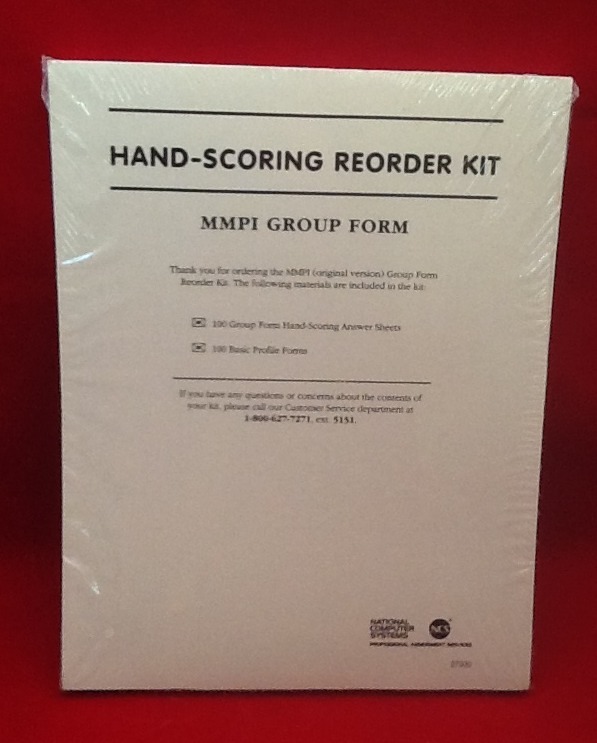 NEW HAND-SCORING REORDER KIT MMPI GROUP FORM 27330 100 Answer Sheets ...