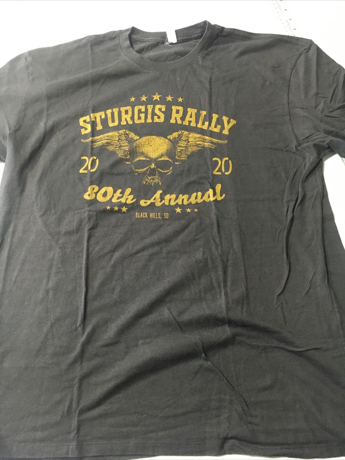 80th Annual Sturgis Motorcycle Rally Black Logo T Shi… - Gem