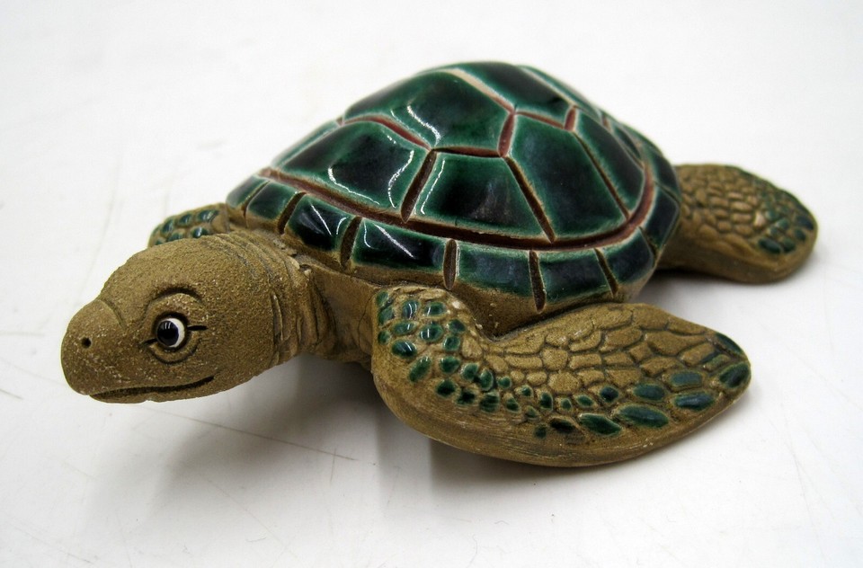 Ceramic/Pottery Green Glazed Sea Turtle Figurine Signed Deltos Peru | eBay
