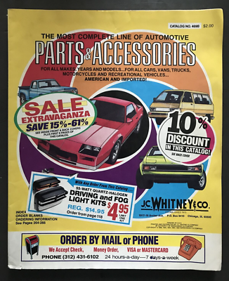 Jc Whitney Logo VTG | 1988 J.C. Whitney & CO Auto Parts & Accessories