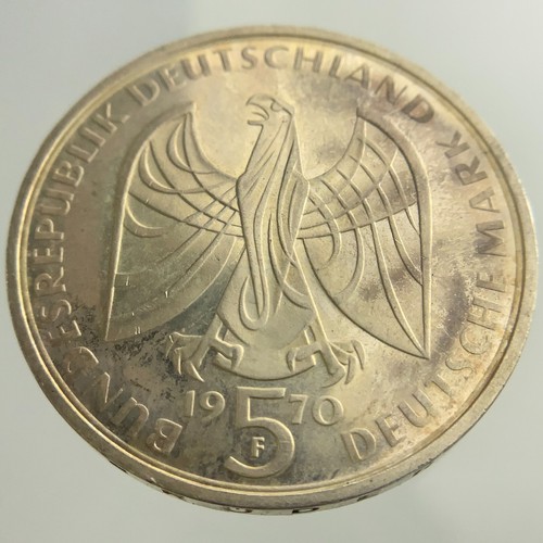 1970 F Germany 5 Mark Circulated Coin KM#127 Ludwig van Beethoven II190 ...