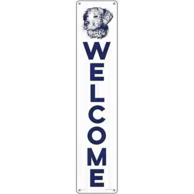 Welcome with Dog 3"x12" metal street sign plaque Home Door Garage Wall ...