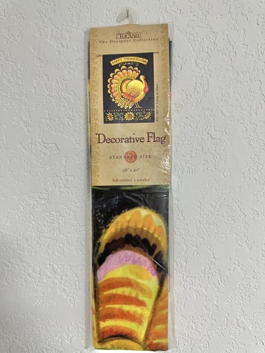 Toland The Designer Collection Turkey On Black Decorative Flag 28”x40 ...