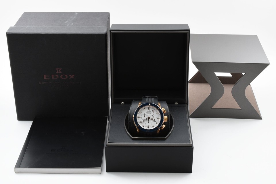 [MINT w/Box] EDOX 10221 Chrono Offshore 1 Date Quartz White Dial Mens ...