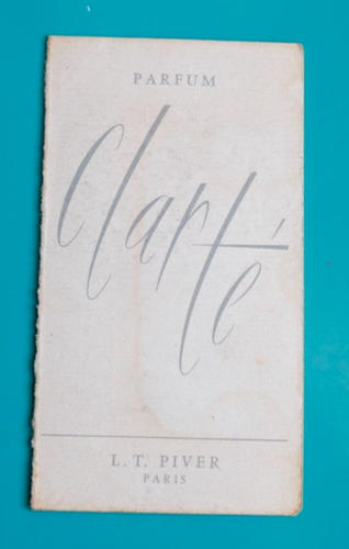 Vintage Ancien Mini CALENDRIER Pub CARTE Parfum ée CLARTE L.T. PIVER ...