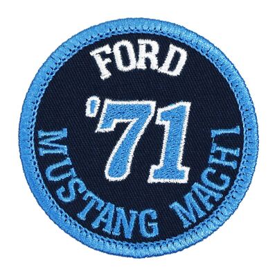 1971 Ford Mustang Mach 1 Embroidered Patch Black/Aqua Iron-On Sew-On ...