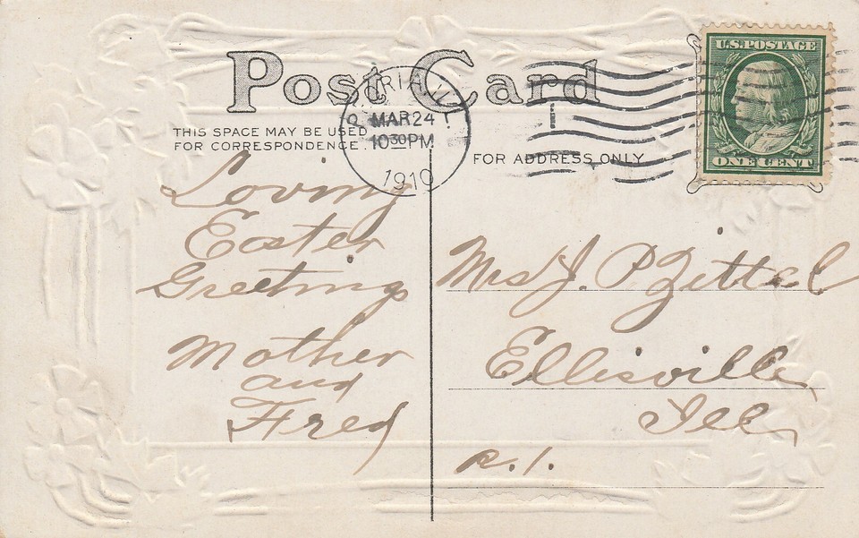 Circa 1910 Vintage Embossed Easter Postcard Peoria IL Jesus Christ Has ...