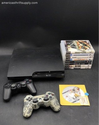 Sony PS3 Slim Console 2 Controllers Call of Duty Gran Turismo 8 Game ...