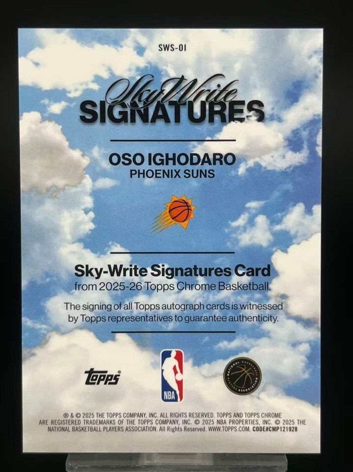2025-26 Topps Chrome Oso Ighodaro SkyWrite Geometric Blue Refractor ...