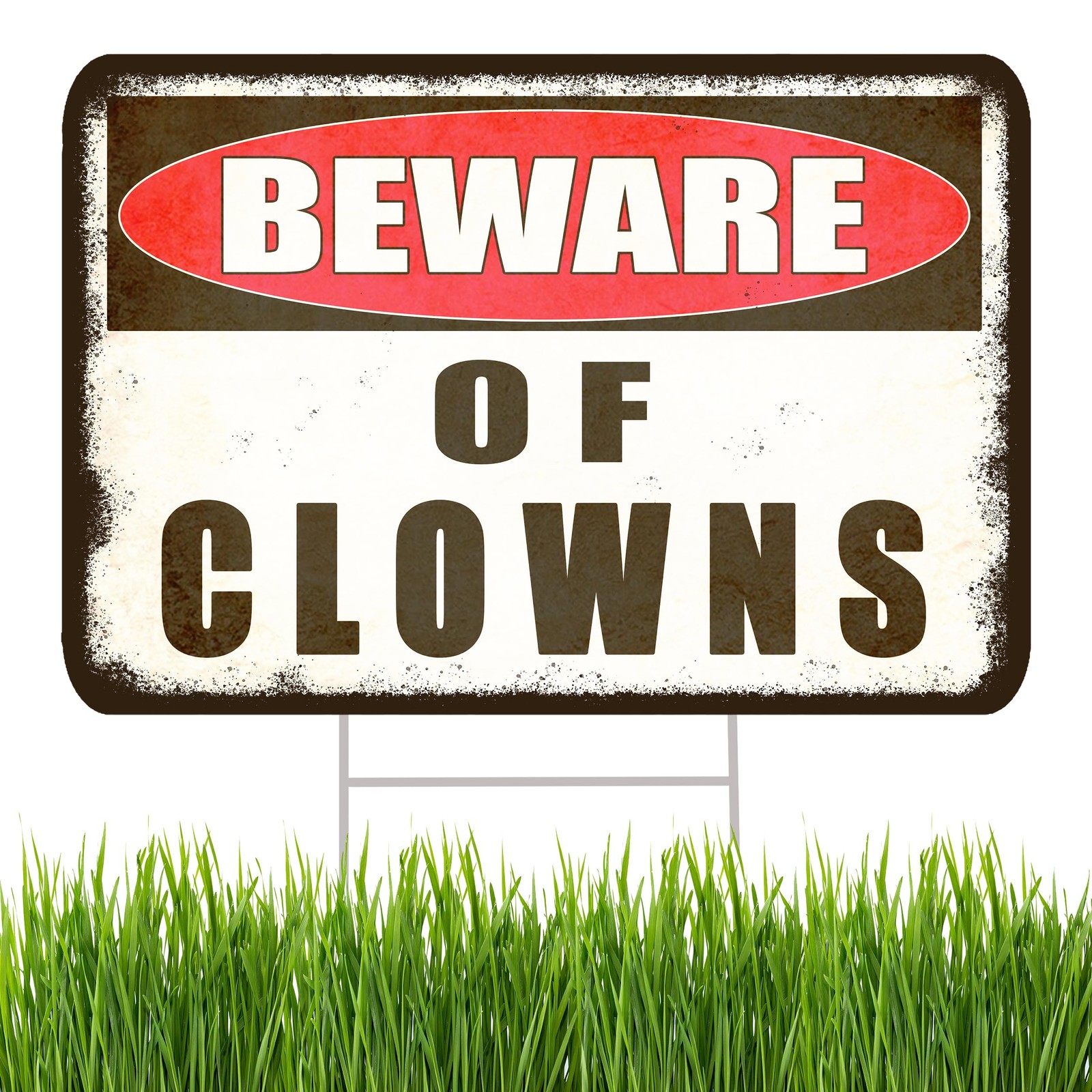 Large Beware of Clowns Danger Keep Out Halloween Yard Sign Home Outdoor ...