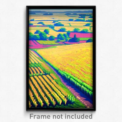 Pixel Art Poster - Dazzling Fields (8 Bit Psychedelic Trippy Video Game ...