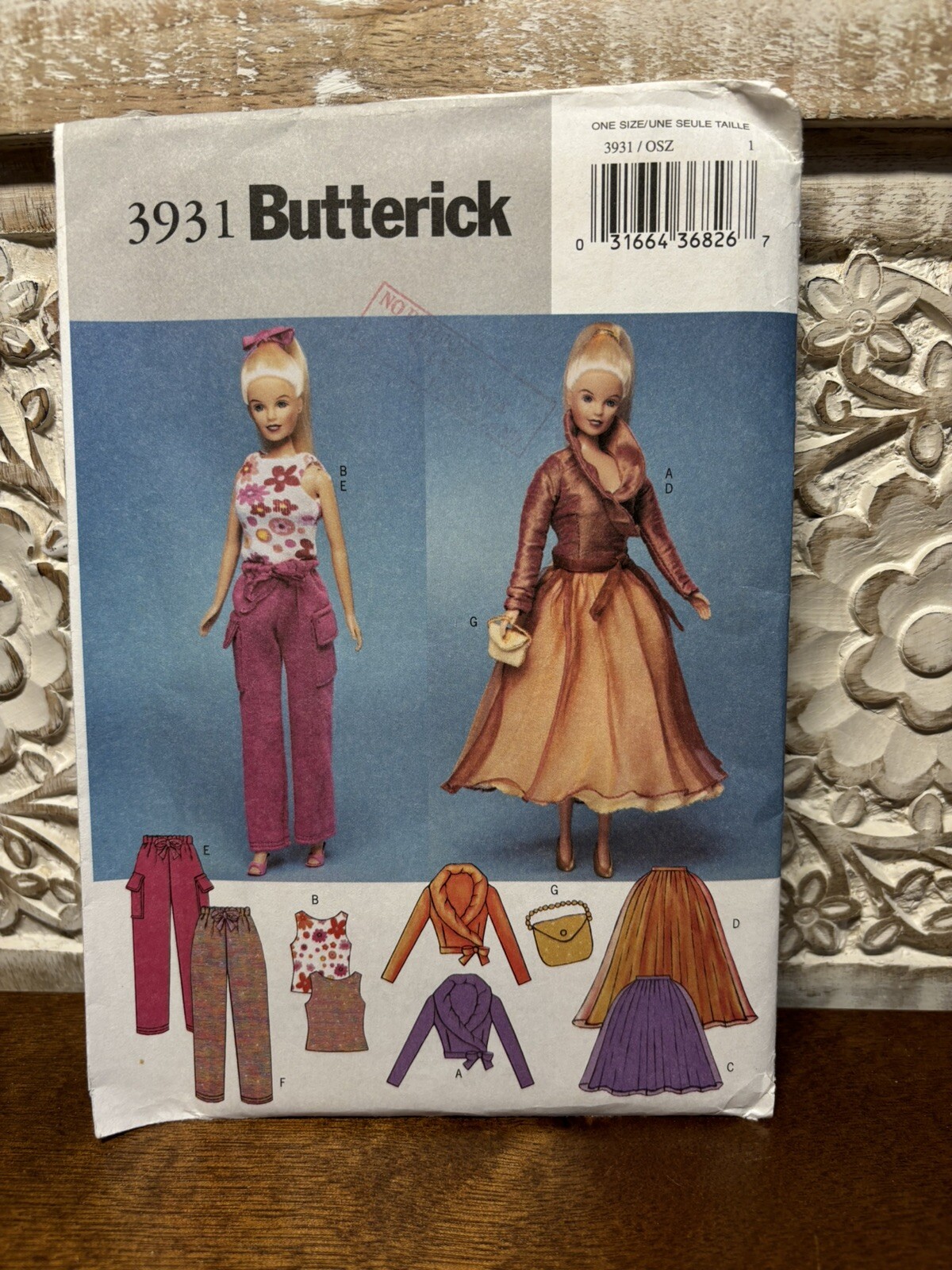 Vintage Butterick Pattern #3931 for Barbie & Similar Size Fashion Dolls ...
