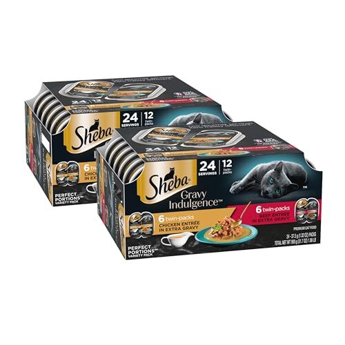 Sheba Gravy Indulgence Adult Wet Cat Food (24 Count, 48 Servings), Beef ...
