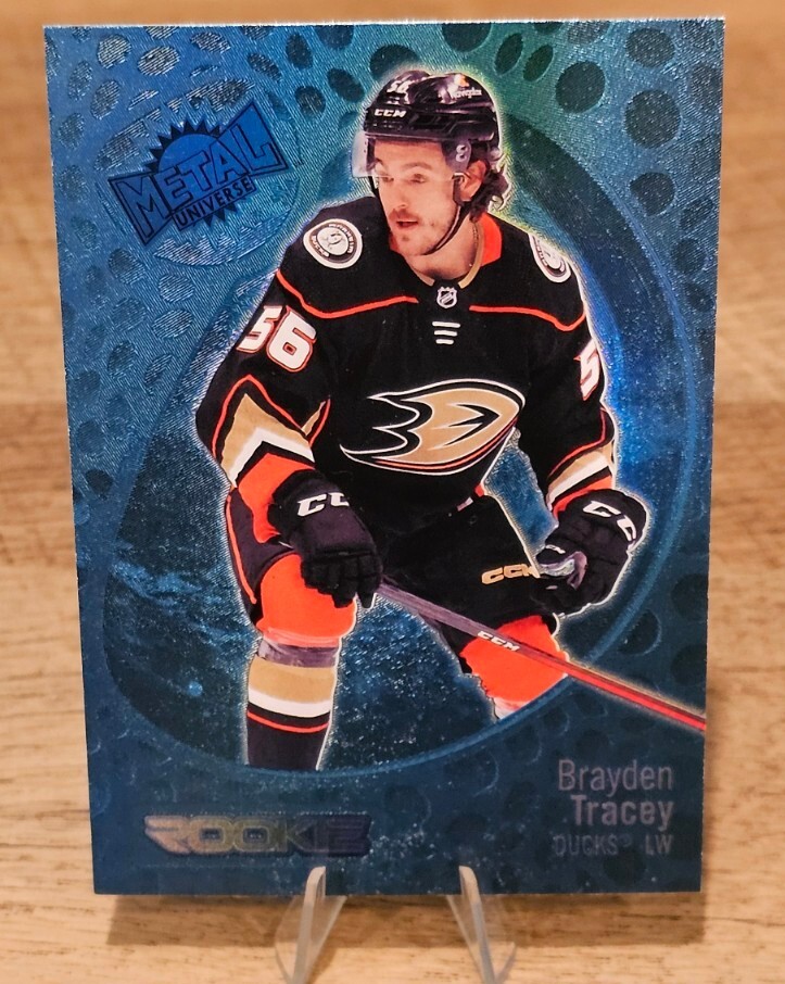 Brayden Tracey Blue Spectrum Metal Universe Card #165 Anaheim Ducks ...