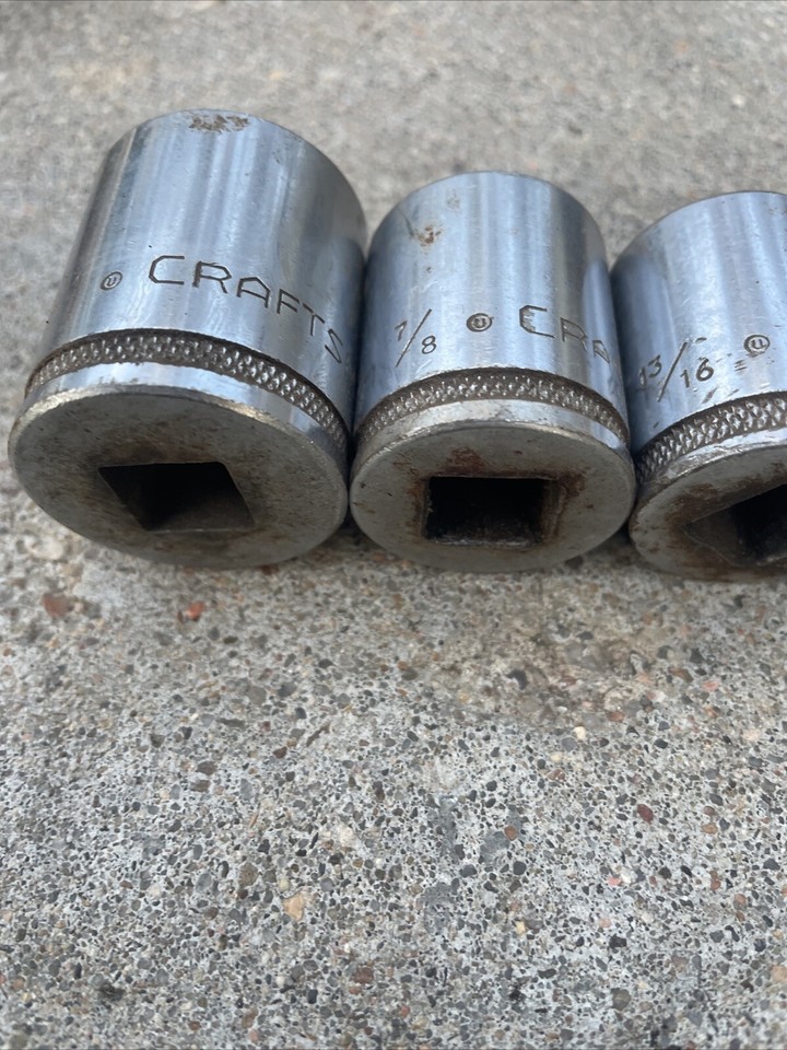 VINTAGE CRAFTSMAN CIRCLE U 1/2" DRIVE 12-POINT 5-PIECE PARTIAL SOCKET ...