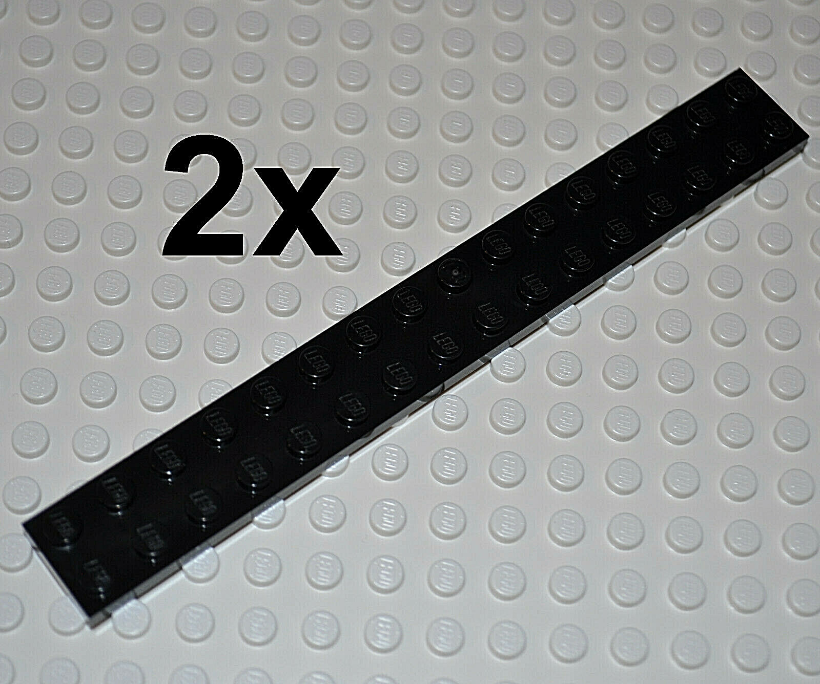 LEGO PARTS - 2X BLACK LONG PLATES 2X16 STUDS/FLAT BUILDING PIECES 4282 ...
