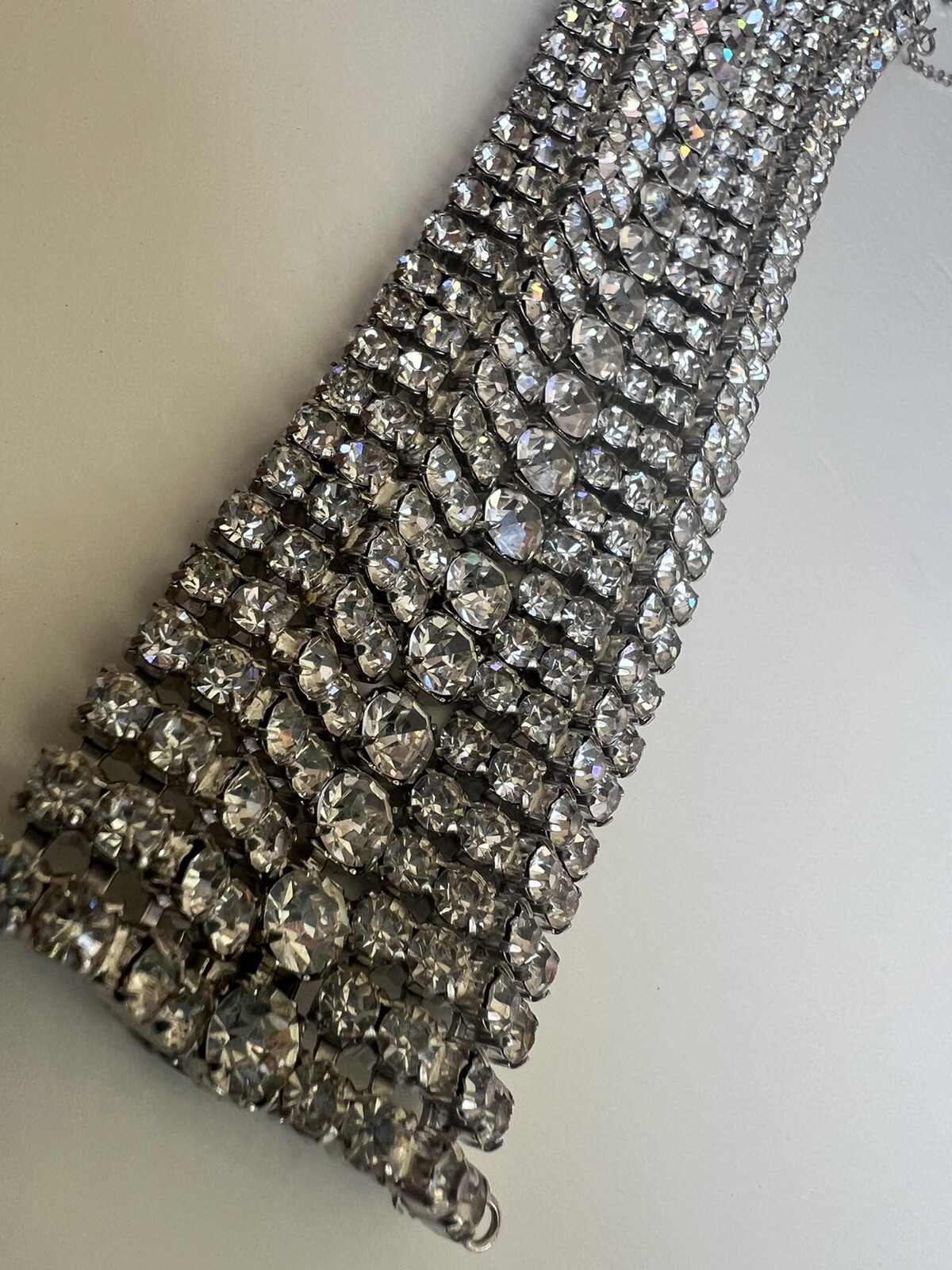 BIG BEAUTIFUL EXTRA WIDE VINTAGE SPARKLING RHINESTONE… - Gem