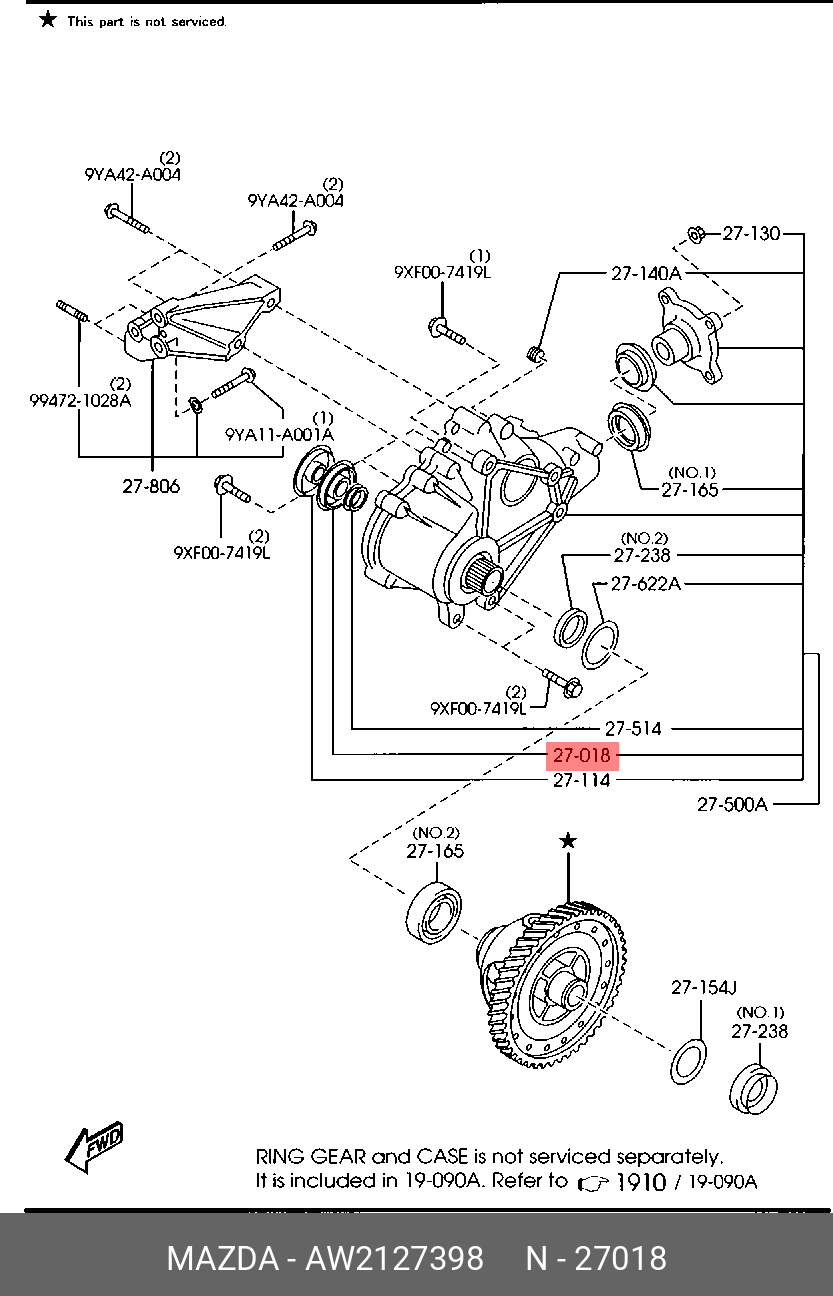Genuine OE Seal Oil AW2127398 for Mazda AW212-7398 | eBay