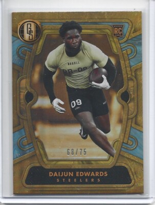 DAIJUN EDWARDS #162 2024 Panini Gold Standard RC Rookie #/75 Steelers ...