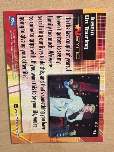 Justin Timberlake *NSYNC 2000 Topps Rookie Card #31, NM-MT | eBay