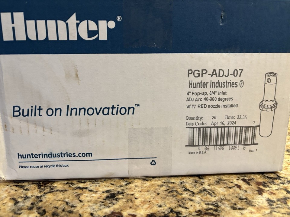 Hunter PGP-ADJ Gear Driven Rotor 3/4 40-360 Degrees. #7 Nozzle ...