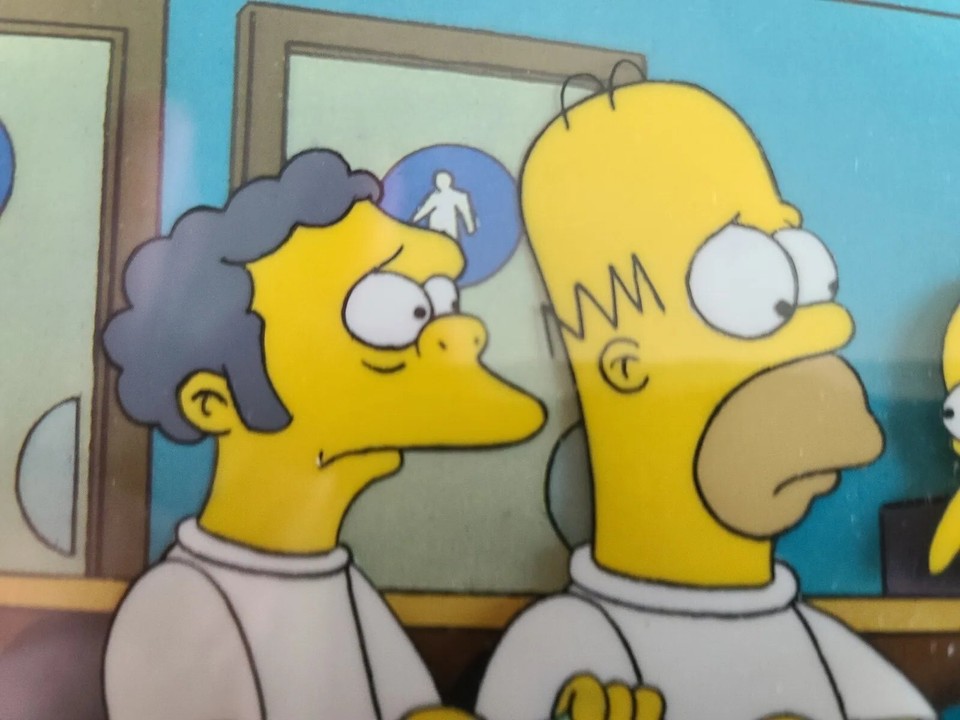 The Simpsons RARE Original Framed Cartoon Production Cel "Team Homer ...