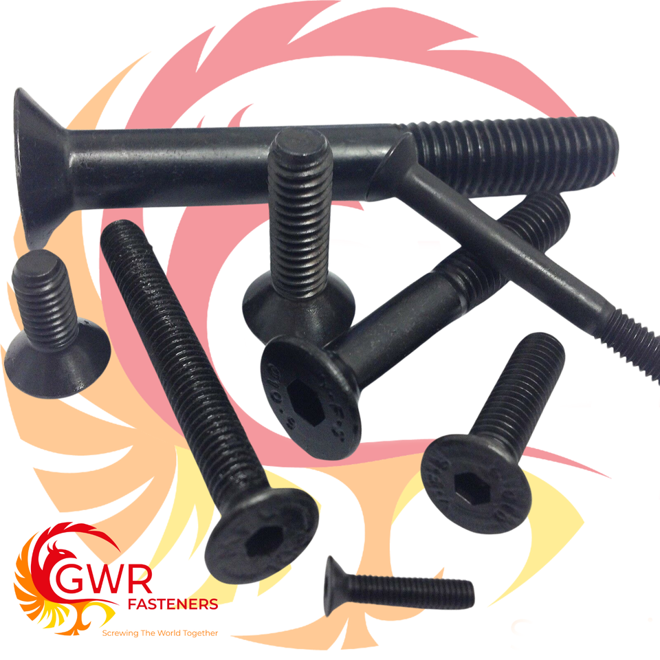 M6 M8 M10 M12 SOCKET COUNTERSUNK SCREWS 10.9 HT CSK HEX ALLEN KEY FLAT ...