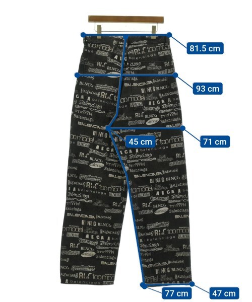 BALENCIAGA Denim Pants Black(Total pattern) 2(Approx. M BALENCIAGA Denim Pants Black(Total pattern) 2(Approx. M