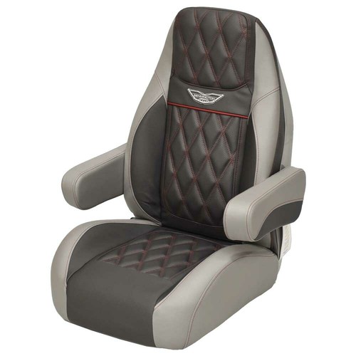 Bennington Pontoon Boat Reclining Helm Seat | Gray Graphite Red | eBay