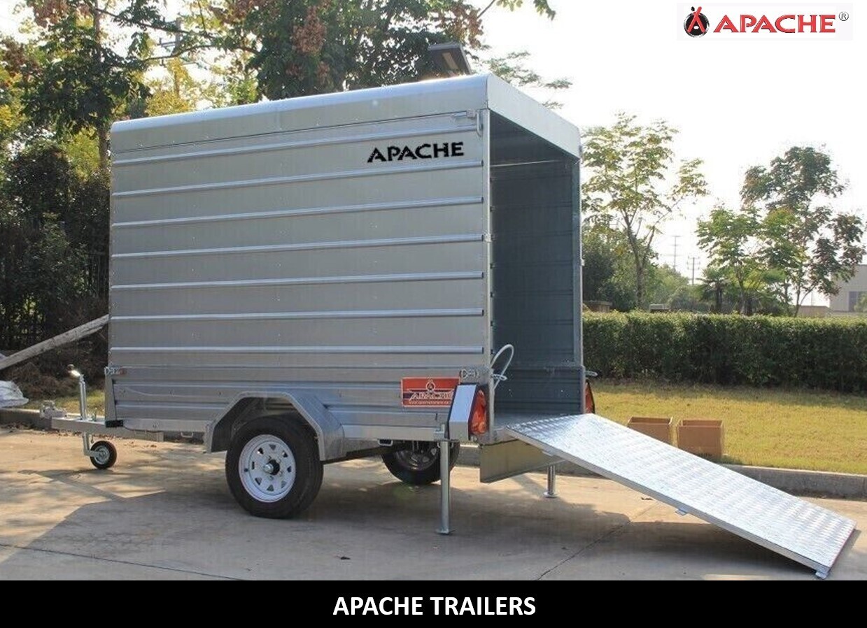 NEW 8X5 Box Van High Roof Trailer with Rear Loading Ramp Apache Trailers,UK MADE | eBay UK