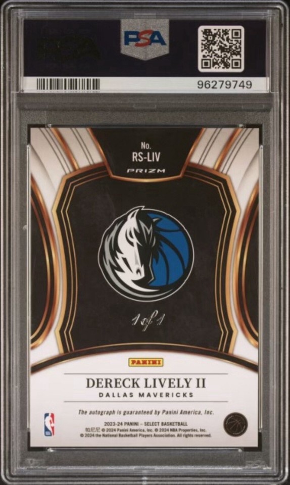 2023 Select Derek Lively II Black Disco Prizm Rookie Auto SP 1/1 RC ...