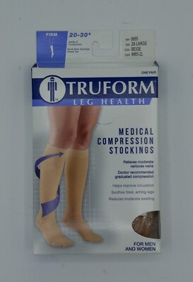 Truform Firm Beige 20-30 Medical Compression Below Knee Stockings 2X ...