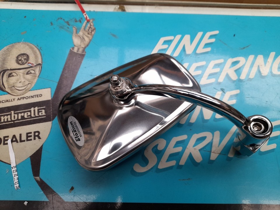 Lambretta Handlebar Mirror STADIUM STAINLESS STEEL Series 3 ( 1 & 2 ...