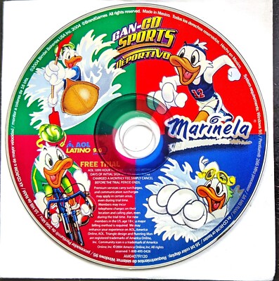 DONALD DUCK America Online AOL Collectible Game Disc Marinela Gan-CD ...