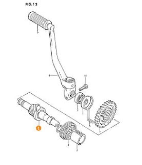 SUZUKI Genuine KICK START SHAFT ASSEMBLY DS80 JR80 RM50 RM80 26210 ...