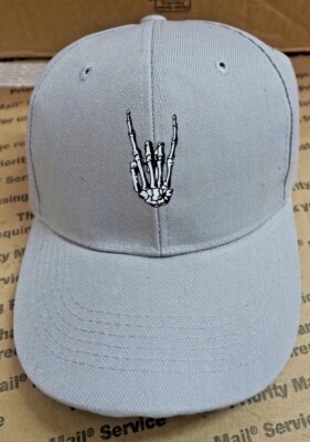 Skeleton Hand Hat baseball cap adjustable GREY new BX1 | eBay