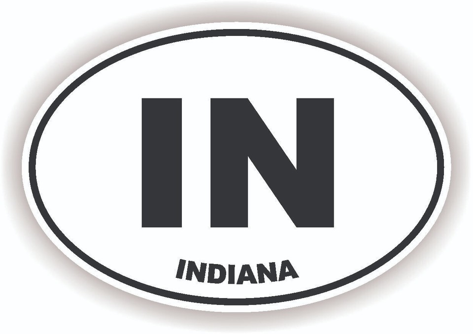 Indiana Oval Vinyl Decal Sticker State Car Diesel Truck Home IN Midwest ...