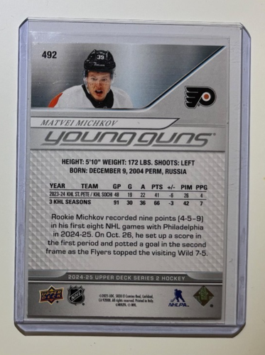 2024-25 Upper Deck Series 2 MATVEI MICHKOV Young Guns Rookie Card #492 ...