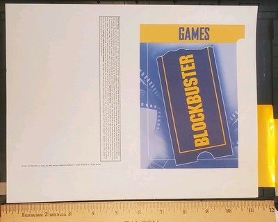 Blockbuster Video Original Video Game Rental Inserts Blank 8.5x11 Lot ...