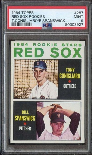 1964 TOPPS #287 TONY CONIGLIARO/SPANSWICK (RC) PSA 9 RED SOX ROOKIES ...